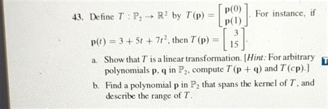 Solved 3 Define Tp2→r2 By Tp P0p1 For Instance