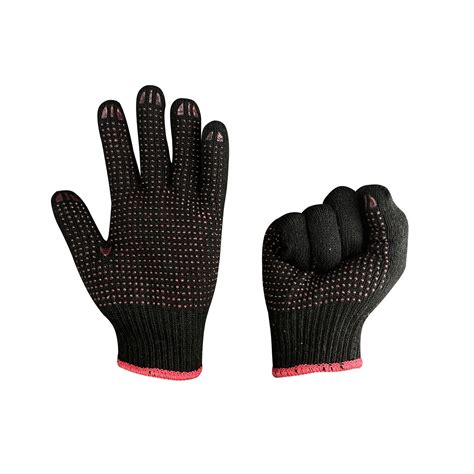 Black Cotton Gloves Hand Gloves Safety Work Glove Pvc Dotted Cotton