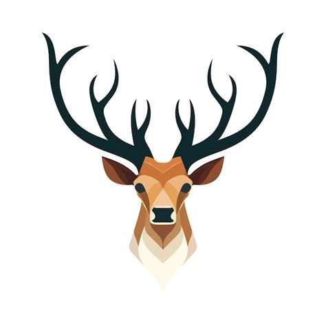 Premium Vector Deer Head Logo Design Abstract Drawing Deer With Horns