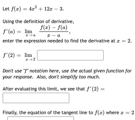 [answered] Let F X Using The Definition Of Derivative F X F A F A X A A