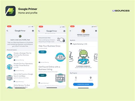 Google Primer App Learn Marketing Fast UI Sources