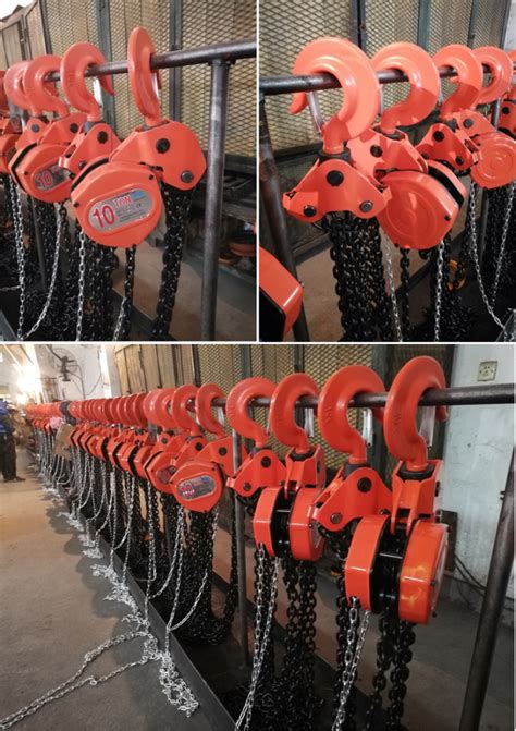 30m Lifting Galvanized Fixed 15t Manual Chain Block Diameter 10mm