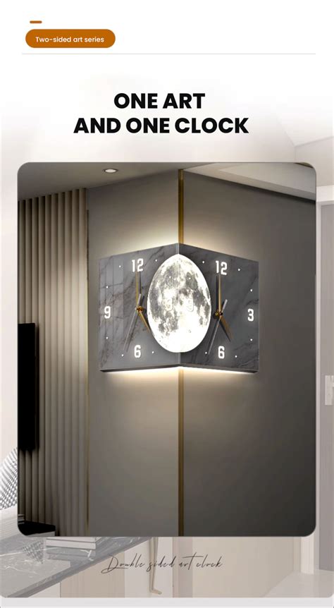 Radiant Moon™ Double Sided Corner Wall Clock Premium Led Designer Cl Tangyoak