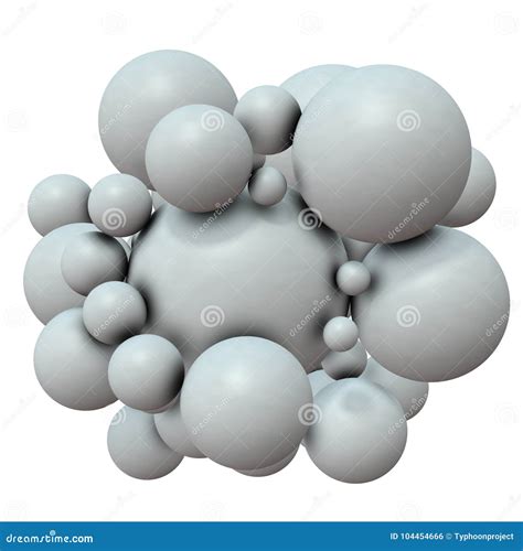 multiple spheres clustered in the center stock illustration