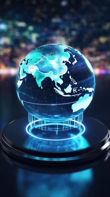 Premium Ai Image Holographic Tech Earth Globe Wallpaper For The Phone