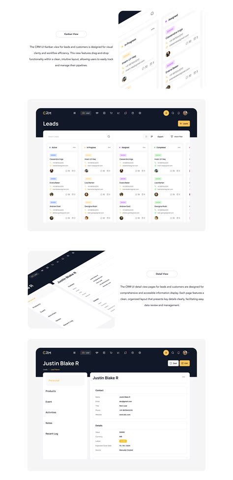 CRM Web App UI Case Study Figma UI Design SASS Behance