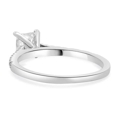 14 Karat White Gold Princess Cut Diamond Engagement Ring The Estate