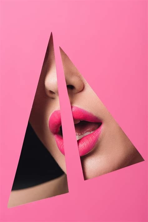Pink Lips Black Background