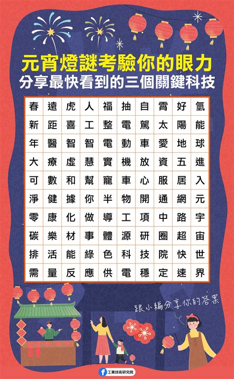 工業技術研究院 🏮元宵節快樂🏮 元宵猜燈謎考驗你的眼力👀 這些密密麻麻的文字裡，可是大有玄機！
