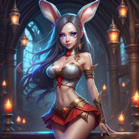Premium Photo Beautiful Sexy Fantasy Bunny Girl In Beautiful Miniskirt