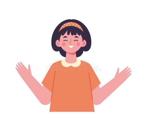 Cute Cartoon Girl Smiling Stock Vector Illustration Of Cartoon 274146743