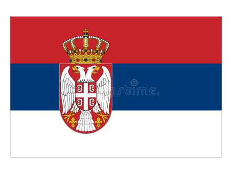 Flag Of Serbia On White Background Stock Vector Illustration Of Eagle