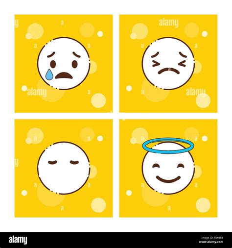 Set Of Yellow Emojis Design Vector Stock Vector Image And Art Alamy