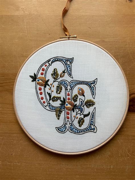 Couples Initial Embroidery Hoop Etsy
