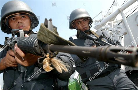 Members Counterterrorism Unit Philippine Coastguard Aim Editorial Stock