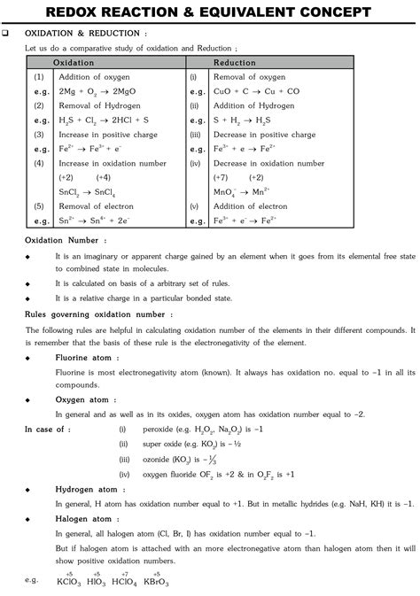 SOLUTION Redox Reaction Equivalent Concept Notes Studypool
