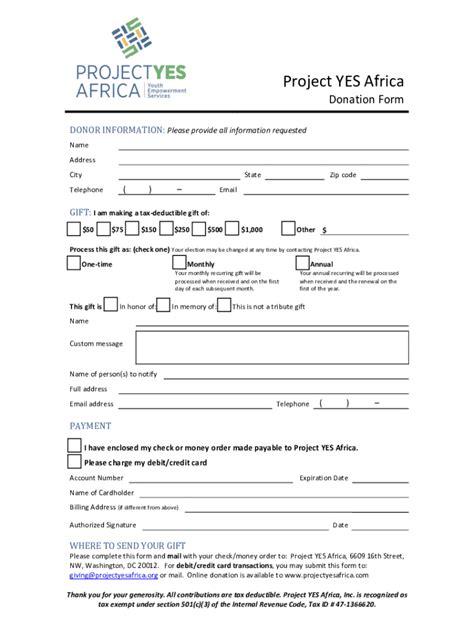 Fillable Online Pya Donation Form Fax Email Print Pdffiller