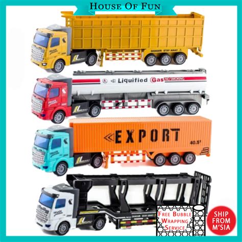 Lori Mainan Kenderaan Pembinaan Treler Helikopter Lori Kayu Truck