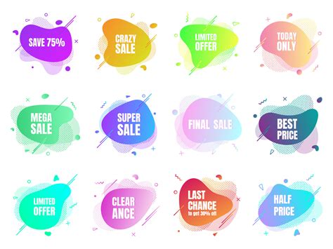 Modern Liquid Irregular Amoeba Blob Shape Abstract Elements Graphic Flat Style Design Fluid