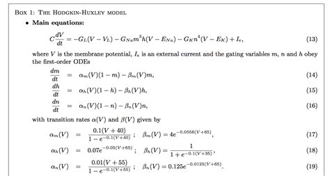 Box The Hodgkin Huxley Model Main Equations Cox Chegg