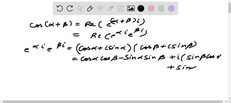 Use The Complex Exponential Function To Get The Sum Formula For The
