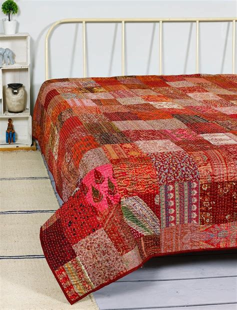 Handmade Indian Patchwork Quilt Hippie Bedding Vintage Quilt Etsy
