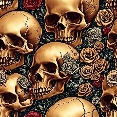 8k Steampunk Skulls And Roses Creative Fabrica