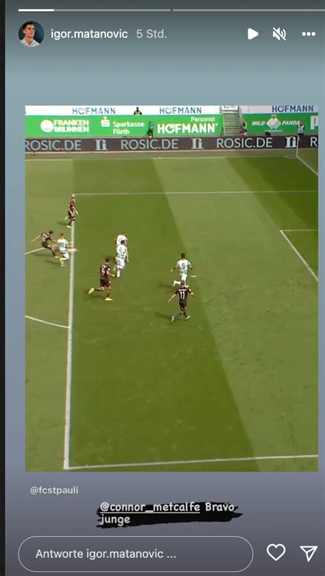 „bravo Junge“ St Pauli Stürmer Lobt Metcalfe Nach Tor Debüt