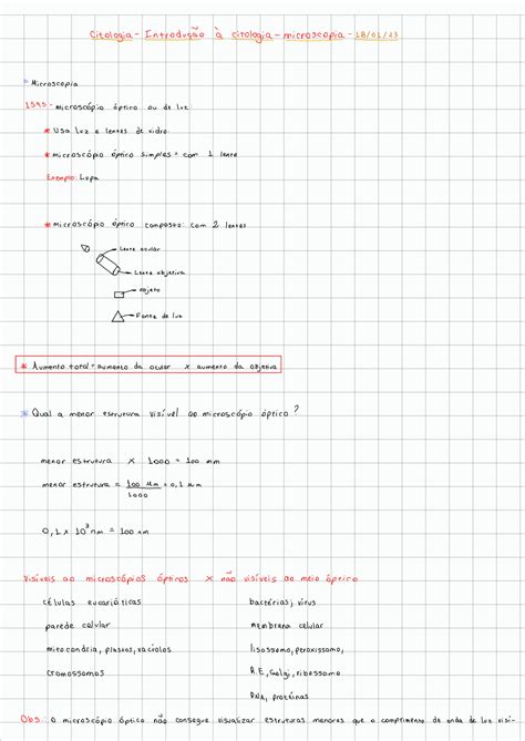 SOLUTION Resumo Introdu O Citologia Microscopia Studypool