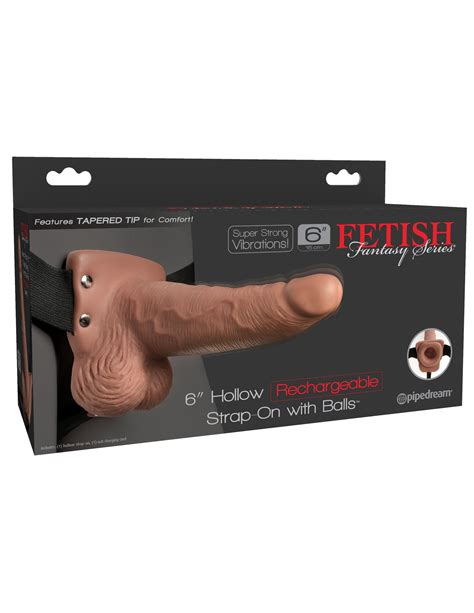 Pipedream Products FETISH FANTASY 6 IN HOLLOW RECHARGEABLE STRAP ON