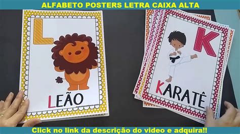 26 ALFABETO POSTERS LETRA CAIXA ALTA A4 ATIVIDADES DE ALFABETIZAÇÃO