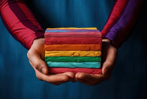 Premium Ai Image Hands Holding A Rainbow Object