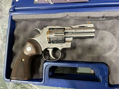 Colt Python 3 357 Magnum Engraved Polished Stainlesswalnut S And