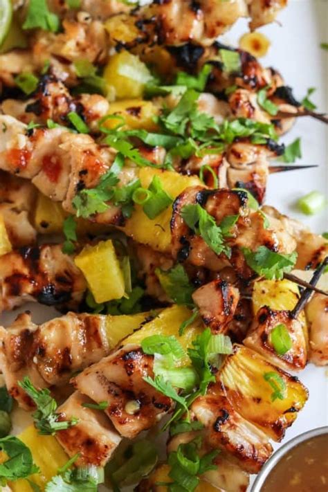 Sweet Chili Grilled Chicken And Pineapple Skewers House Of Yumm