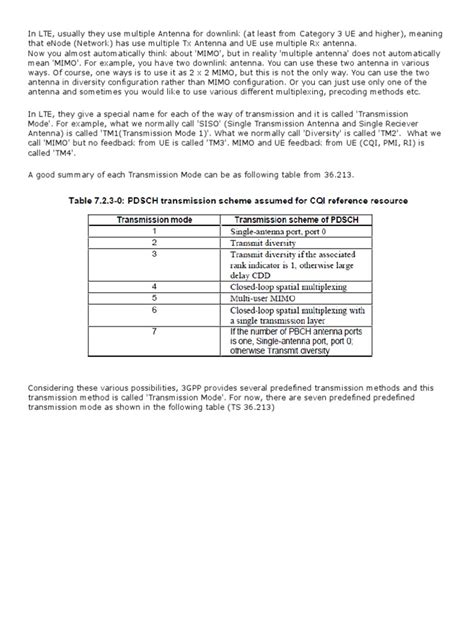Transmission Modes Lte Pdf Mimo Radio Technology