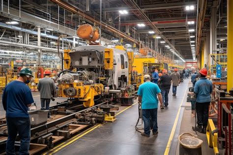 Premium Ai Image Heavy Machinery Manufacturing Facility Generative Ai
