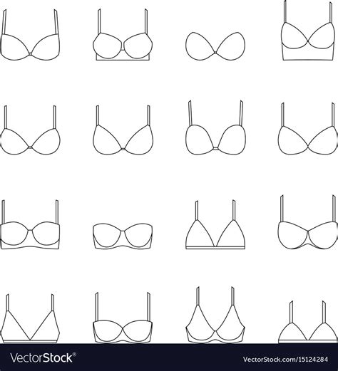 Set Bra Icons Royalty Free Vector Image VectorStock