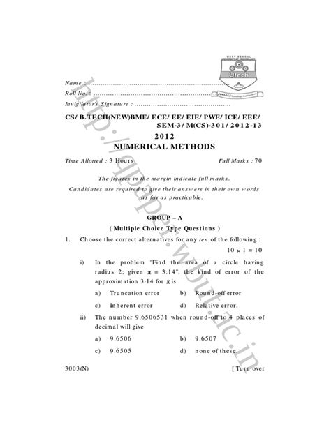 M Cs 301 Pdf Differential Equations Equations
