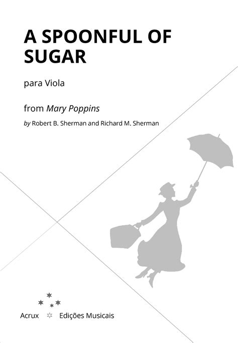 A Spoonful Of Sugar Arr Acrux By Richard M Sherman Sheet Music For
