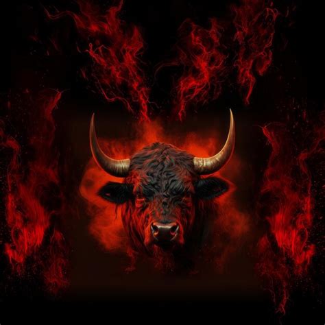 Premium Ai Image The Fiery Fury Unleashing The Big Angry Bull Amidst