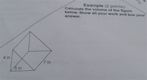 Solved Example 2 Points Calculate The Volume Of The Figure Below