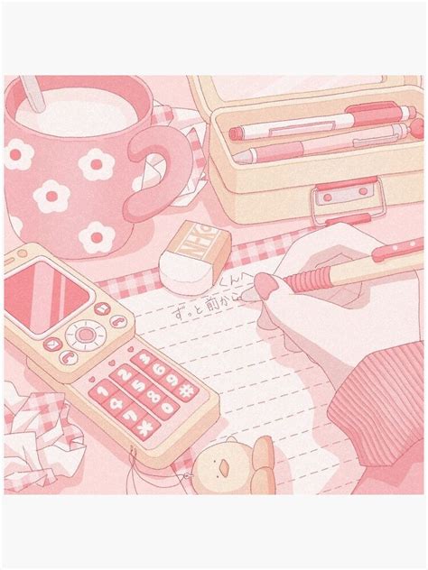 Cute Pink Anime Aesthetic Sticker For Sale By Goldentreeshop Redbubble