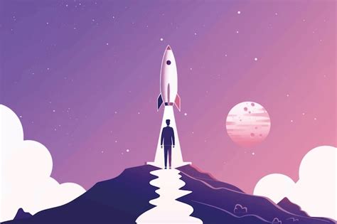 Futuristic Space Exploration Journey Premium Ai Generated Vector