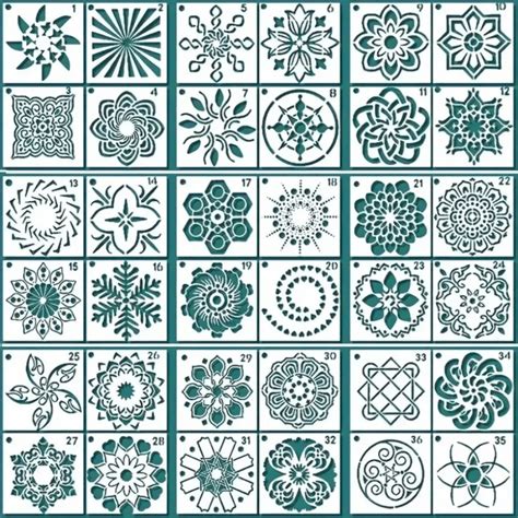 36pcs Mandala Dot Matrix Template Set Reusable And Washable Pet