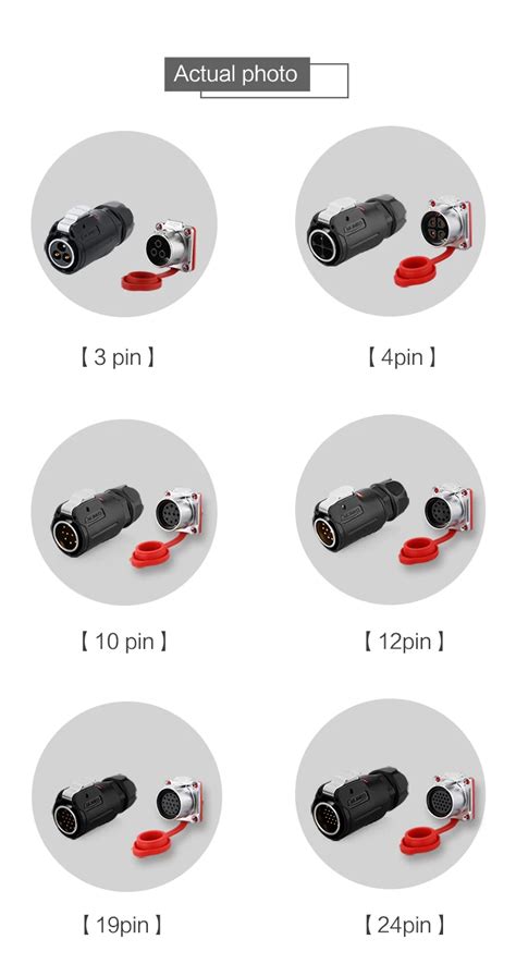 M24 Aviation Plug Socket Plastic Waterproof Shell Wiring 12 Pin 110v