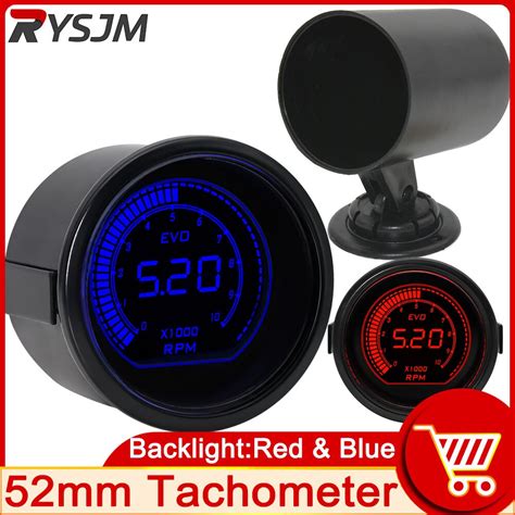Medidor Universal Dc 12v Do Tacho De Digitas 52mm 0 10000 Rpm Do Carro
