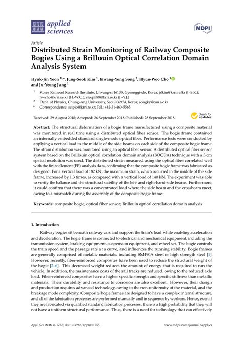 Pdf Distributed Strain Monitoring Of Railway Composite Bogies Using A Brillouin Optical