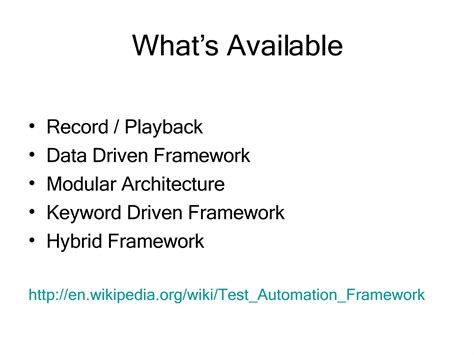 Software Testing Application And Script Independent Automation Framework The Need For Data