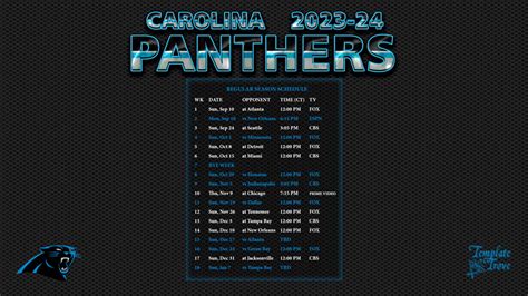 2023 2024 Carolina Panthers Wallpaper Schedule