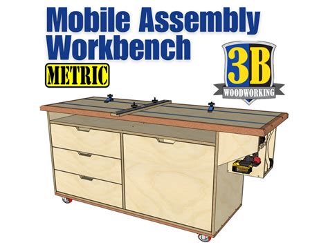 Mobile Assembly Workbench Compact Workbench Outfeed Table Digital Download Metric Build
